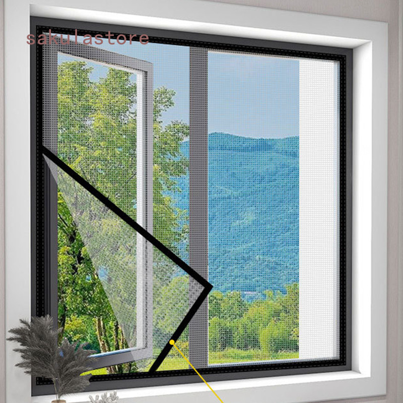 Self-adhesive Zipper Mosquito Net Windows Frame Sliding Screen Windows ...