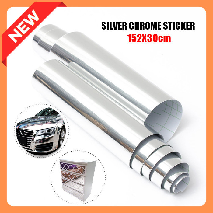 Silver Chrome Sticker Door Lining Glass Moulding Car Wrap Sticker ...