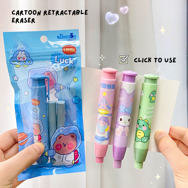 Cute Cartoon Pen Shape Eraser || Retractable Pen Shape Eraser || Office ...