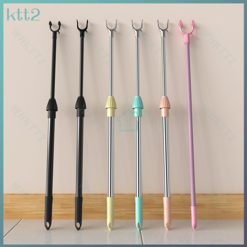 Clothes drying props home retractable stainless steel clothes fork ...
