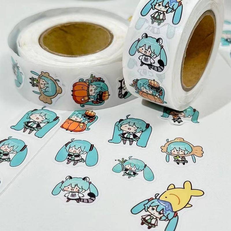 500Pcs/Set Game Cartoon Hatsune Miku Stickers Cute Anime Sticker Circle ...