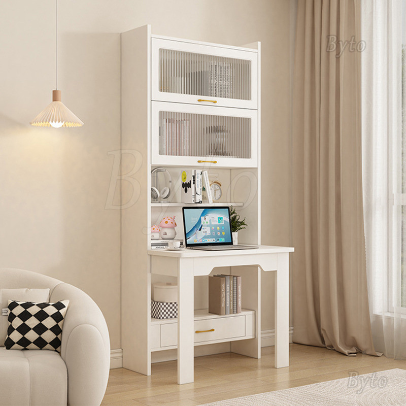 Byto Bookcase Integrated Study Table With Drawer Shees Book Shelf Student Writing Home Bedroom ...