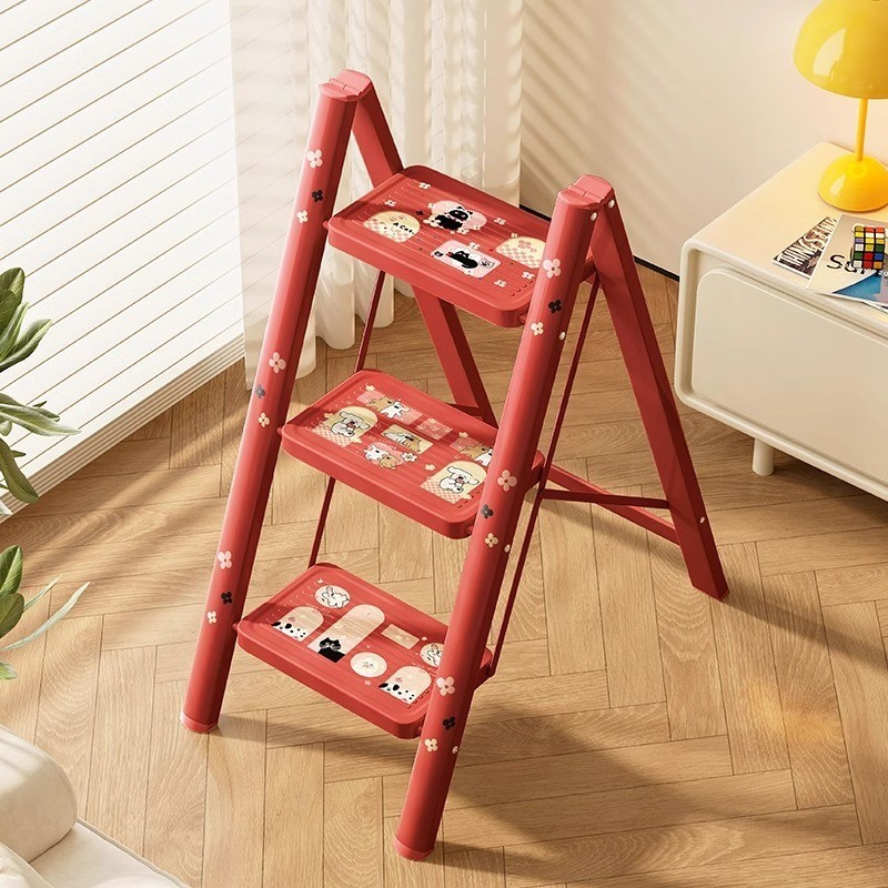 Housewarming Ladder Moving Ladder Red Folding Ladder Herringbone Ladder ...