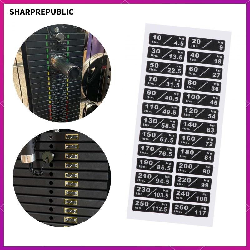 [Sharprepublic] Weight Labels for Stack Weights 10-260lbs Black ...