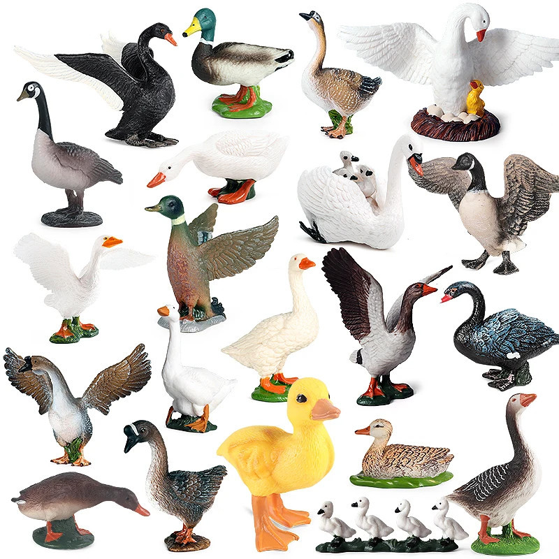 Poultry Model Simulation Goose Swan Gaggle Duck Flock Action Figures ...