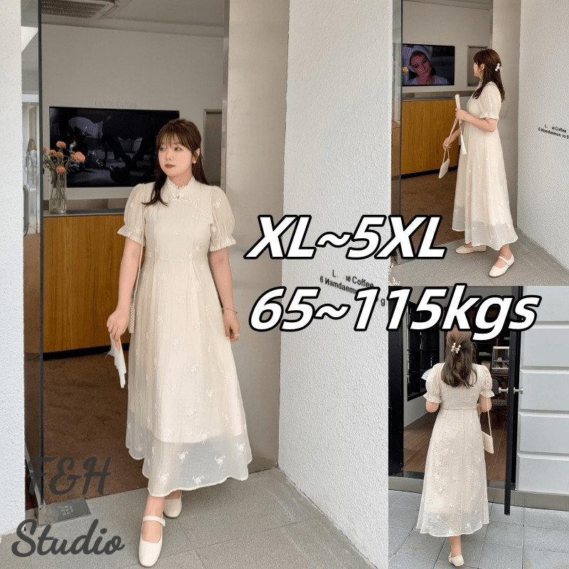 F&H 4141-XL-5XL Chinese Style Plus Size Women Embroidered Floral ...