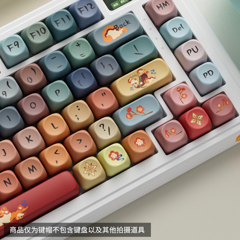 PBT Dunhuang Little Panda Keycaps Colorful Cute Cartoon OQO Height ...