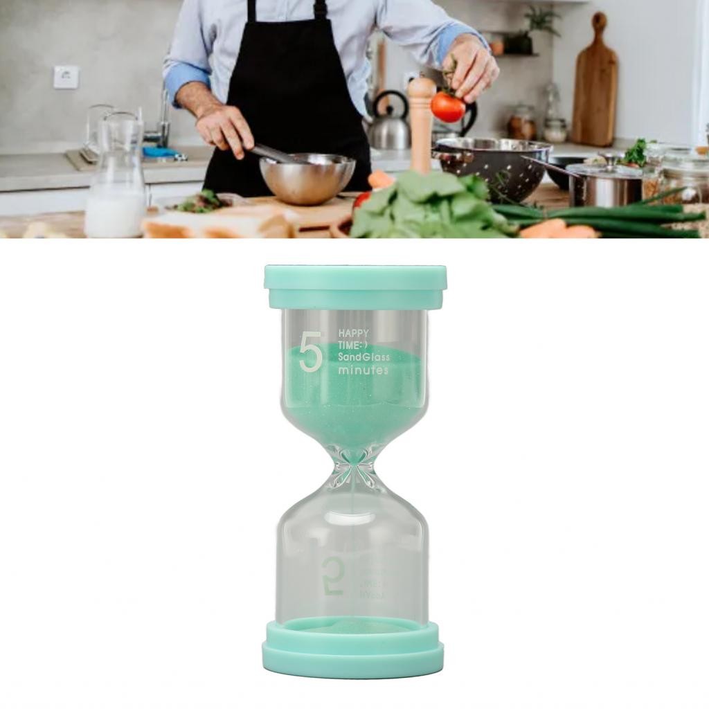 Buybest1 Green Sand Timer Set of 2 5 Minutes Made Thick Clear Glass and ...