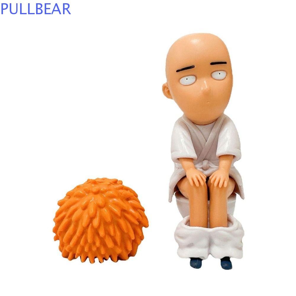 PULLBEAR One Punch Man Figure, Toilet Sitting PVC Doll Saitama Action ...