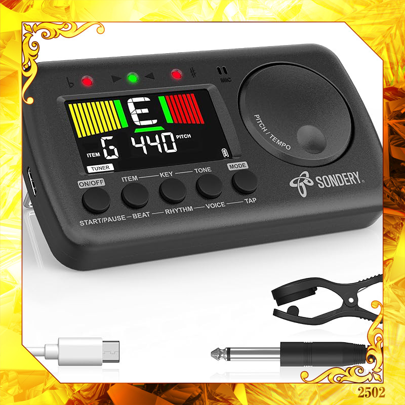 Digital 3-in-1 Metronome Tuner with Tap Tempo - Rechargeable Vocal ...
