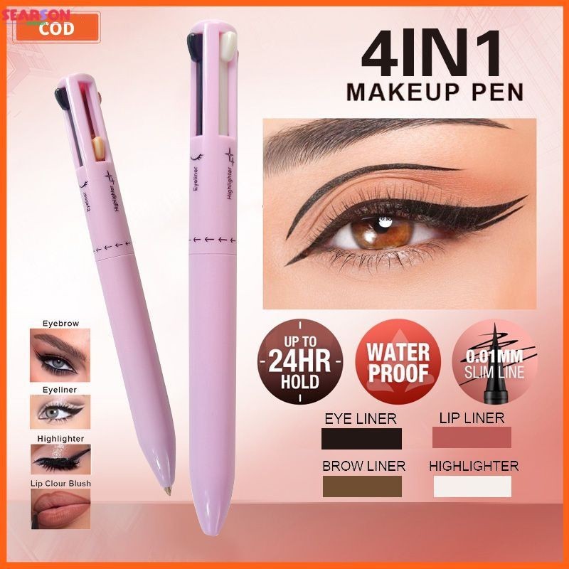 4 In 1 Makeup Pen For Eyeliner Brow Lip Highlighter Waterproof Cosmetic ...
