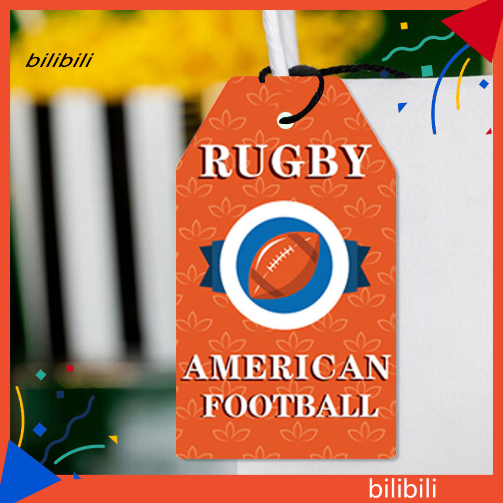 BIL Football Gift Tags Rugby Themed Hanging Sign 60pcs Rugby Themed Tag ...