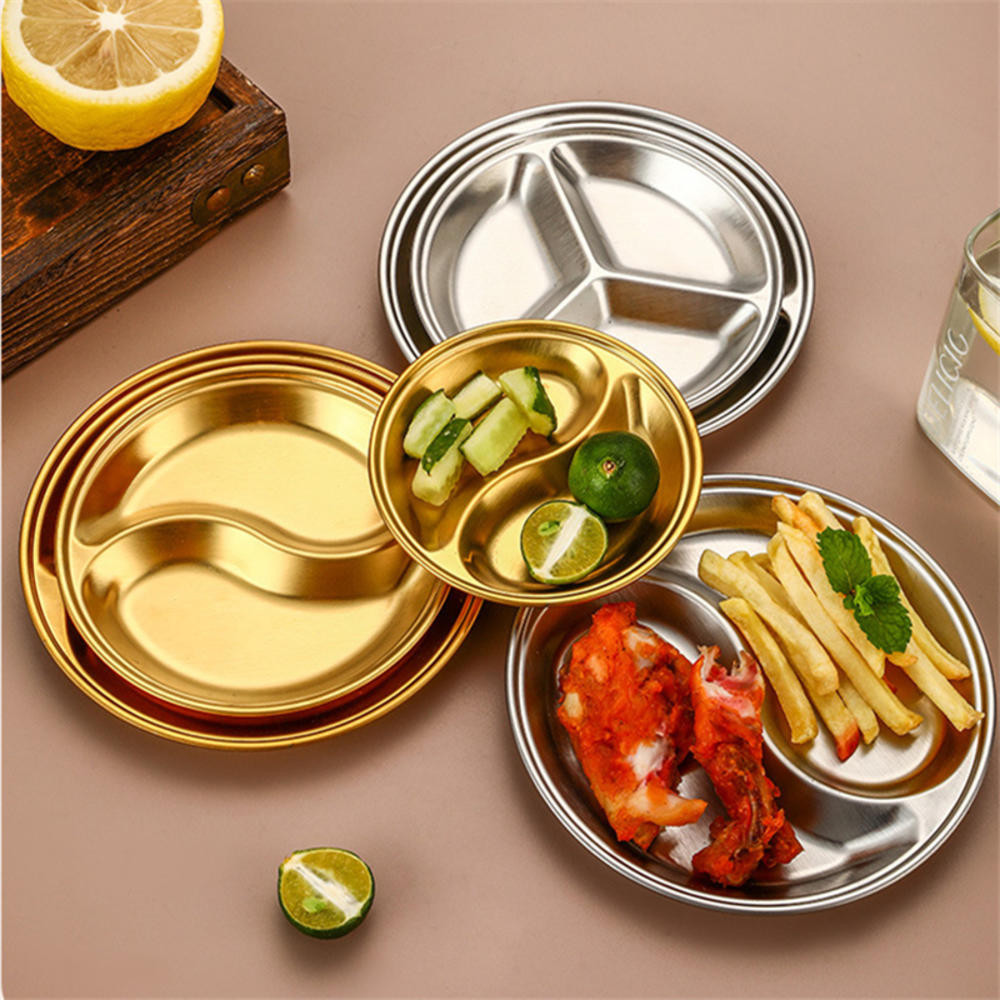Creative Thickened Golden Divide Sauce Dish Snack Plate Flavor Plate ...
