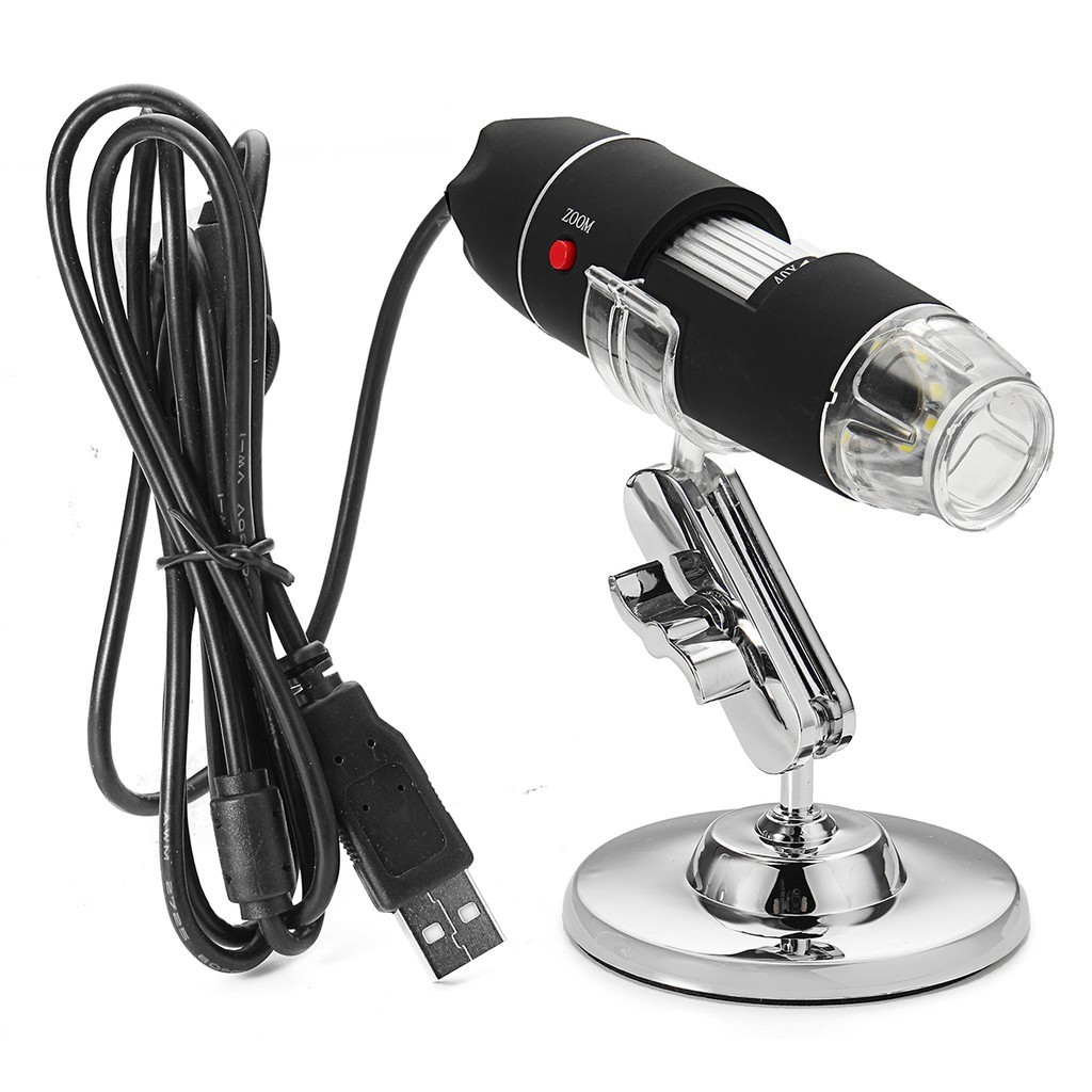1000x and 1600x 8 LED Zoom Microscope / Digital Magnifying Glass ...
