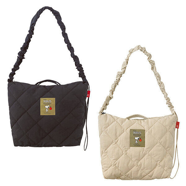 Japan ROOTOTE x SNOOPY quilted voyage puffer puffy cinch strap top handle 2-way large crossbody ...