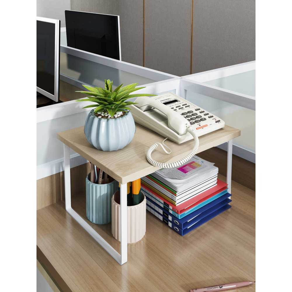 Office Storage Rack Desk Printer Workstation Laptop Heightening Shelf ...