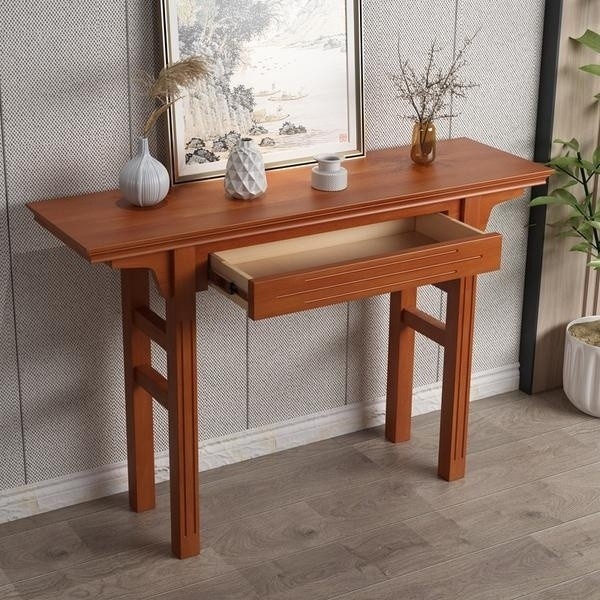 New Chinese Style Solid Wood Entryway Table Hallway Console Modern ...