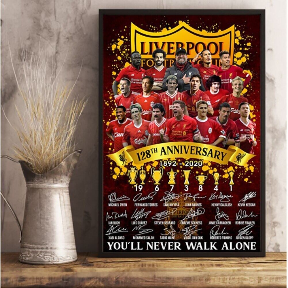 Liverpool Th Anniversary Poster Football Canvas Prints Wall Painting ...