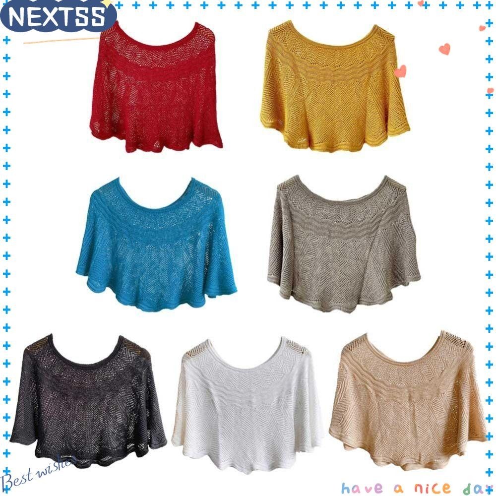 NEXTSS Sun-Proof Shawl Knitted Breathable Elegant Shawl Tops Loose ...
