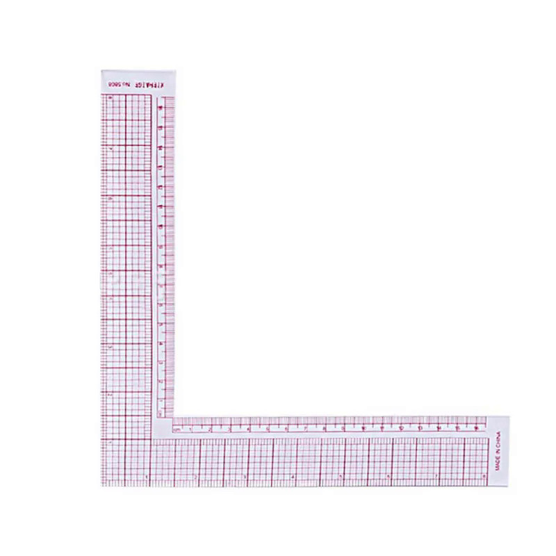 1Pcs L-shaped Patchwork Ruler Plastic Drawing Supplies Quilting Ruler ...