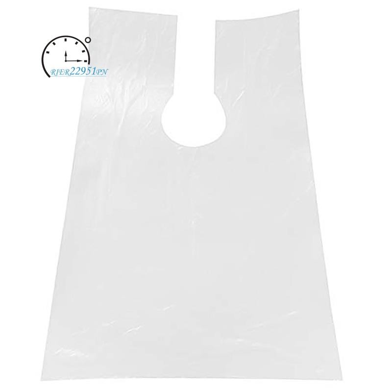 100Pcs PE Apron Disposable Long Barber Cloth Perm Hair Salon Haircut ...