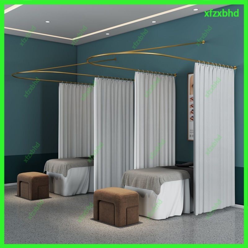 Beauty Salon Wrought Iron U-Shaped Isolation Curtain Rod Pavilion of ...