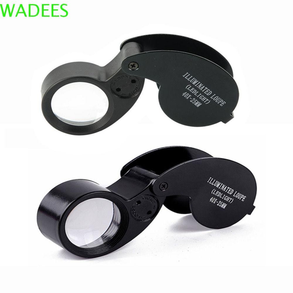 WADEES 40X Magnifying Glass, Illuminated Loupe Diameter 25mm Foldable ...