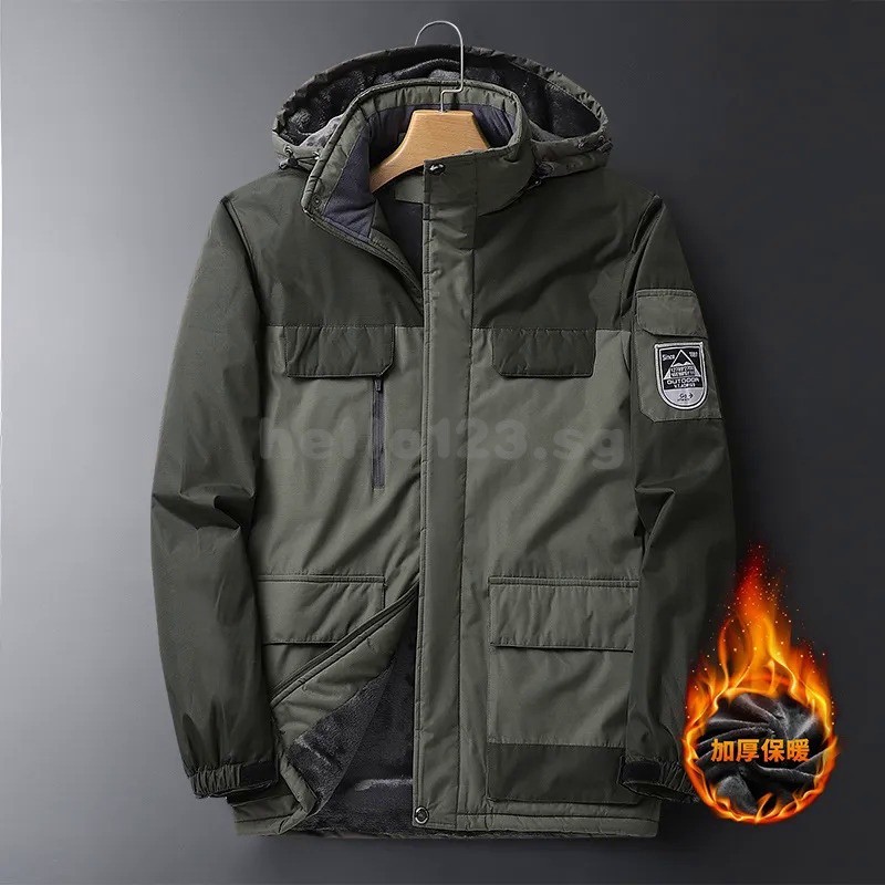 Men's large size jacket winter 2023 outerwear oversize coat fleece ...