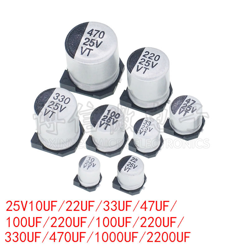 25v Patch Aluminum Electrolytic Capacitor 10/22/33/47/100/220/330/470 ...