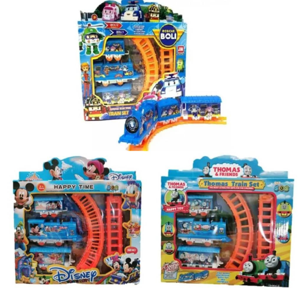 TRAIN TRACK BUILD PLAY SET TOY / TRAIN TRACK SET / CARTOON TRAIN TRACK ...