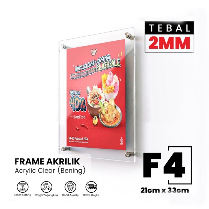 F4 Acrylic Frame - Acrylic Brochure Frame Poster Display Wall | Shopee ...
