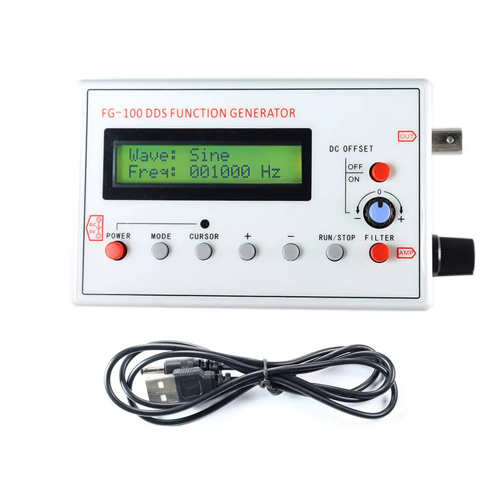 FG-100 DDS Function Signal Generator Frequency Counter 1Hz - 500KHz Signal Source Module Sine ...