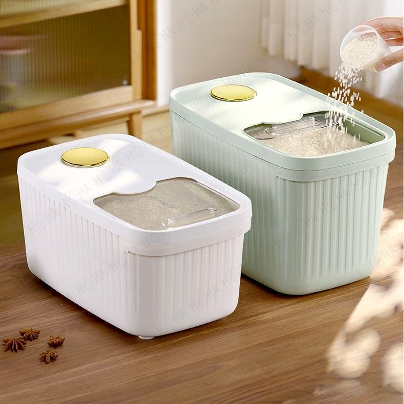 5kg 10kg Rice Storage Box Container Minimalist Bucket Rice Dispenser ...