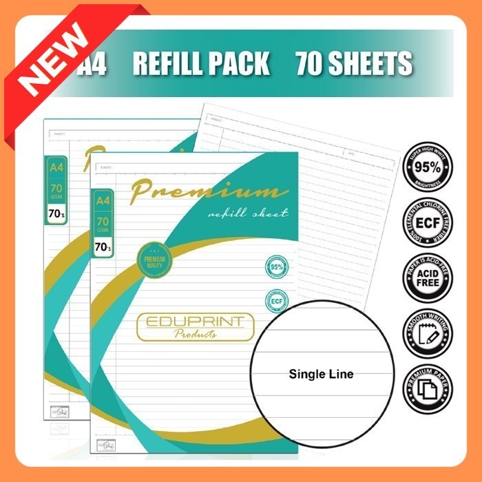 EDU Paper Examination Sheet Exam Paper A4 Size 70GSM Single Line Note ...