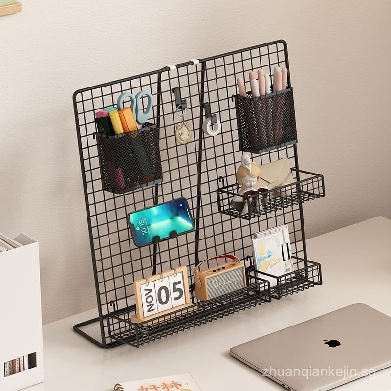 Desktop Pegboard Organizer Shelf Desk Bookshelf Student Desk Multi ...