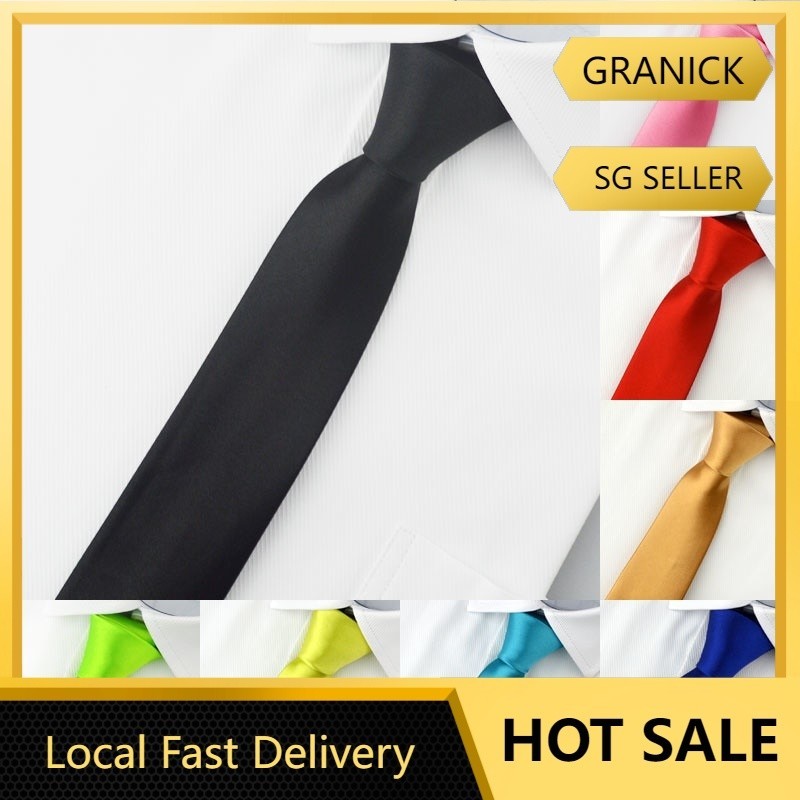 10001SG STOCK Necktie Slim Black Tie For Men Man Accessories Simplicity ...
