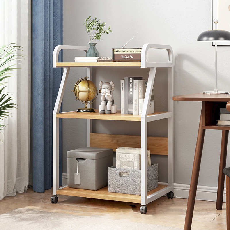 3 layer Movable bookshelf Office Printer Rack Computer Host Shelf Book ...