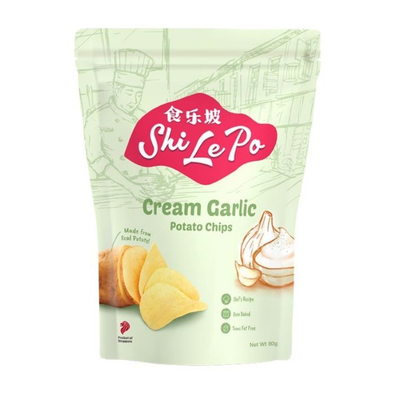 Shi Le Po Cream Garlic Potato Chips 80g snack tidbits drinking beer ...