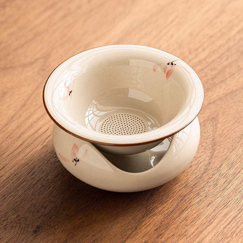 Hand-painted Pink Orchid Tea Leak Tea Strainer Household Tea Separator ...