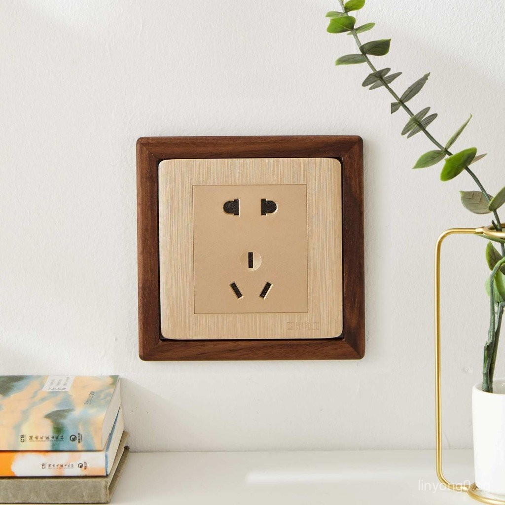 Solid Wood Switch Sticker Decorative Strip Wall Protection Socket ...