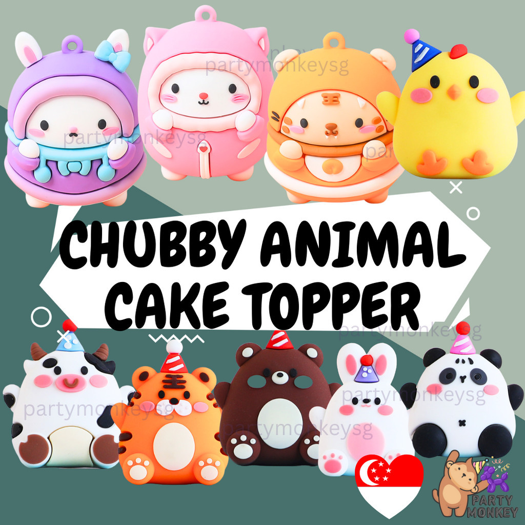 [SG Seller] 3D Chubby Animal Cake Topper Safari Hamster Baby Shower ...