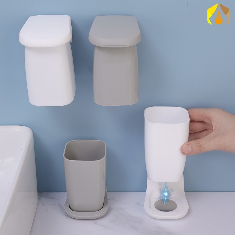 Wall Mounted Magnetic Bathroom Mouthwash Cup/Automatic Toothbrush Cup ...
