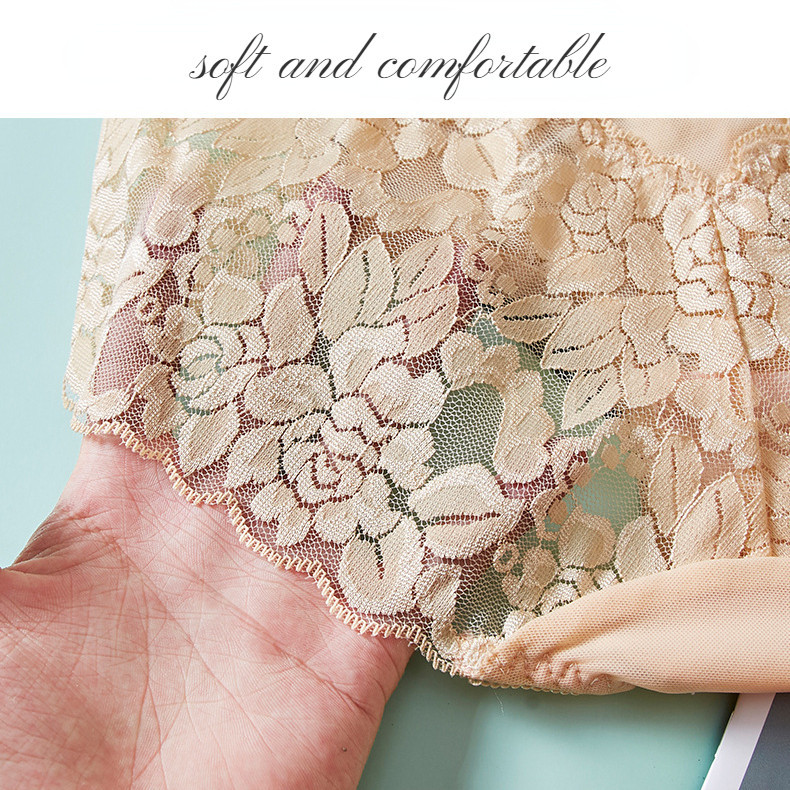 ECMLN Women Lace Panties Mid-Waist Hollow Hip-Lifting Comfortable Briefs Embroidery Cotton ...