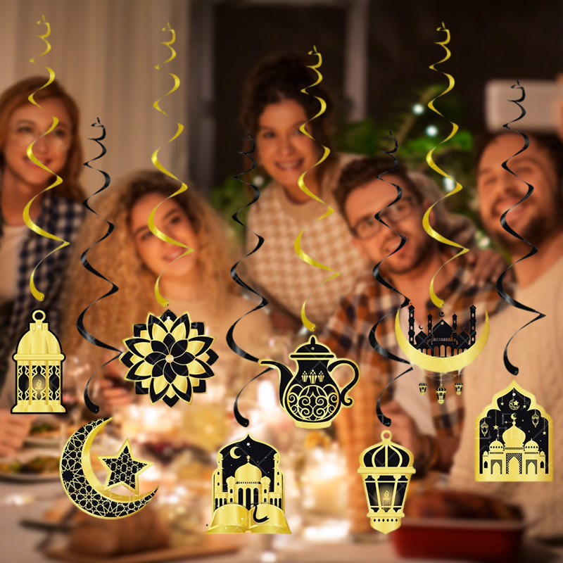 EID Mubarak Decoration Banner Hari Raya Star Moon Wall Hanging Ramadan ...