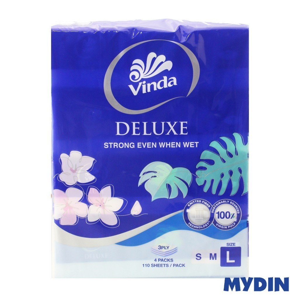 Vinda Deluxe Facial Tissue Soft 3ply (110s x 4Pkt) | Shopee Singapore