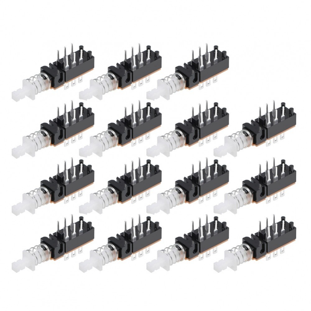 Push Button Switch 6 Pin DPDT Plastic/Metal Straight Through Hole Brand ...