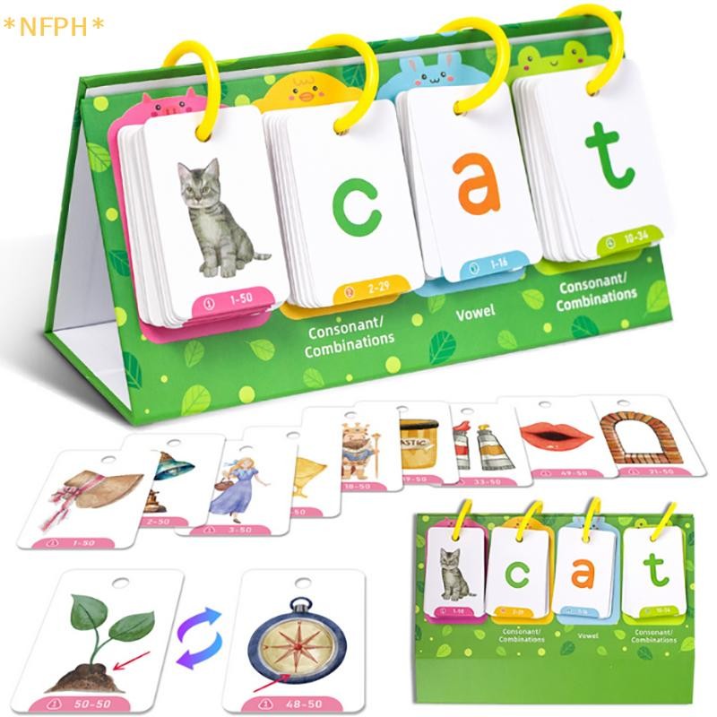 NFPH> Kids CVC Words Flashcards Phonics Flip Chart Word Builder Sight ...