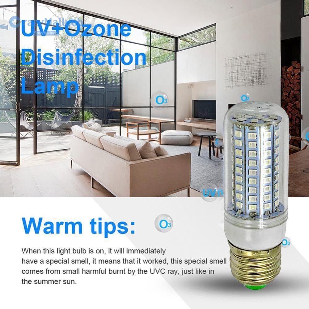 E27 LED UV Germicidal Lamp UVC Disinfection Sterilizer Sanitizer Light ...