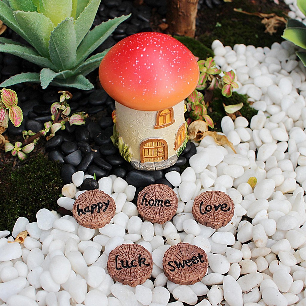 Fairy House Kit Miniature Mushroom House Garden Statue Tiny Pretend ...