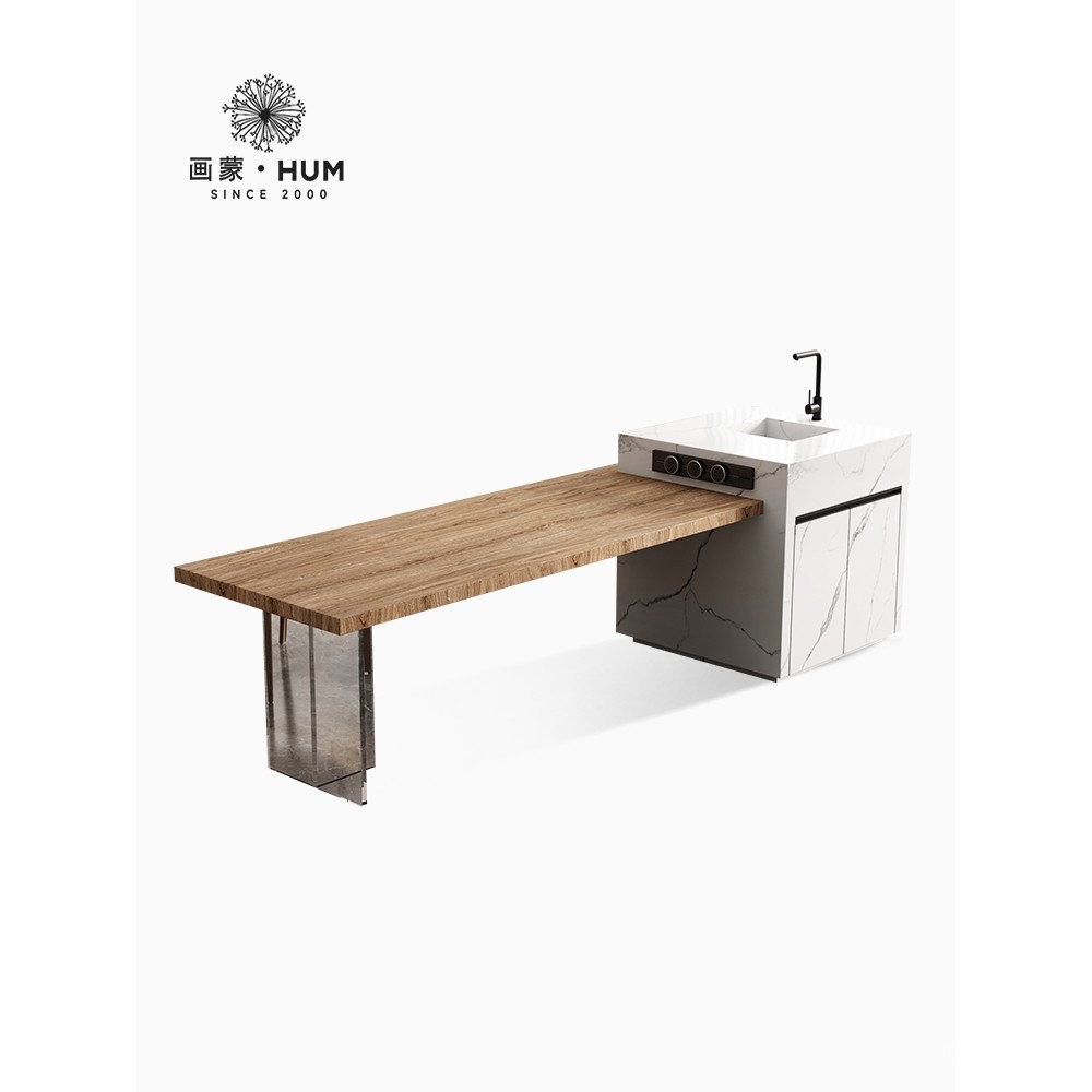 Hua Meng Island Table Dining Table Integrated Home Use Extendable ...